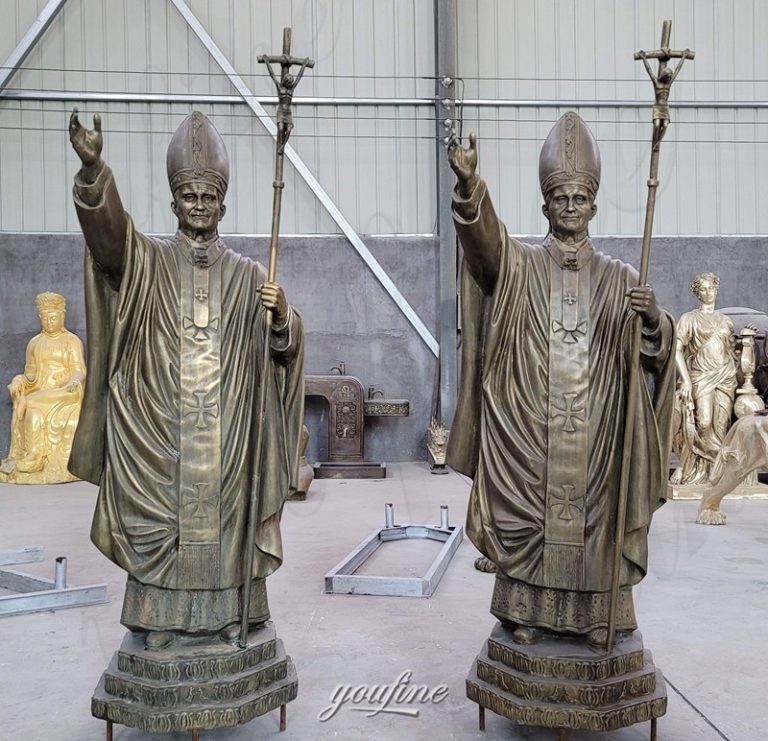 Life Size Bronze Pope John Paul II Sculpture