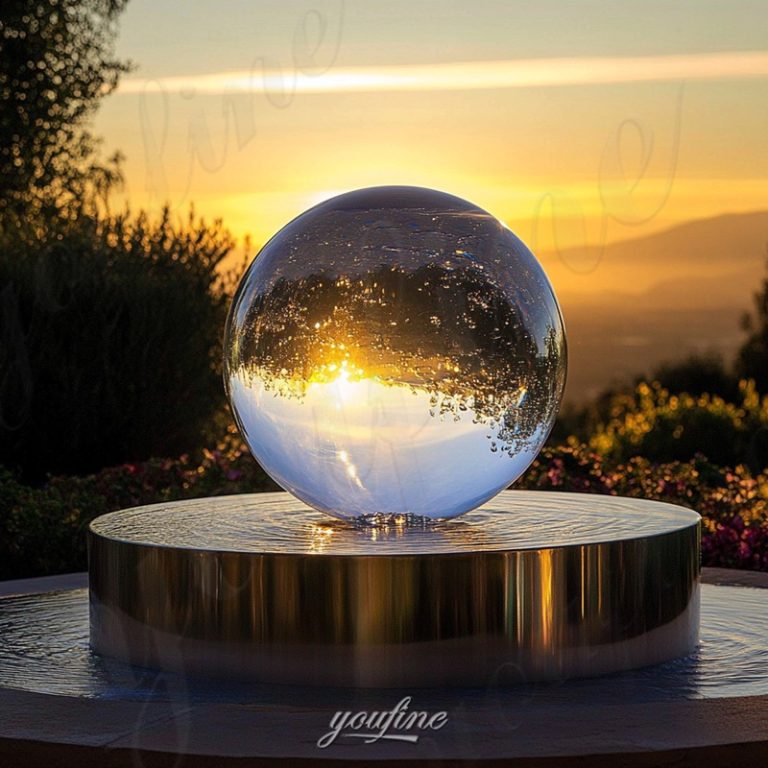 Custom Modern Acrylic Sphere Water Fountain for Garden