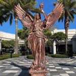Bronze Angel with Torch Sculpture