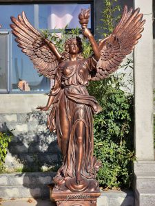 Bronze Angel with Torch Sculpture