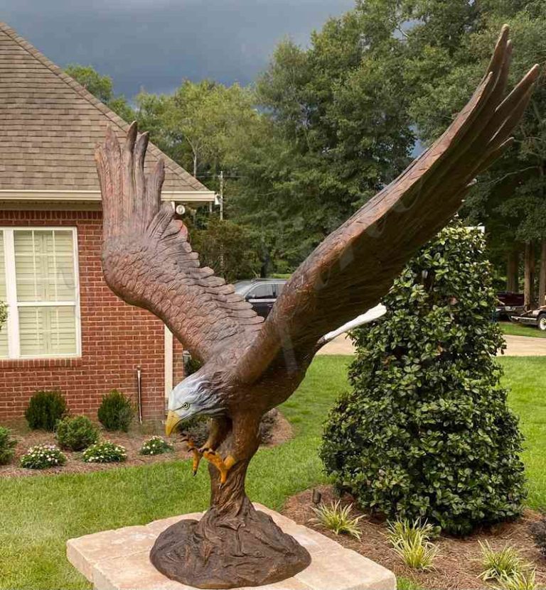 Large Brown Metal Bronze Eagle Statue for Garden Decor-YouFine Sculpture
