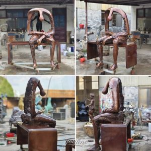 Meaningful Melancholy Figure Grief Statue Created by Albert Gyorgy
