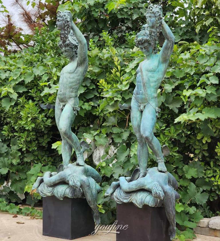 Antique Bronze Medusa Perseus Statue