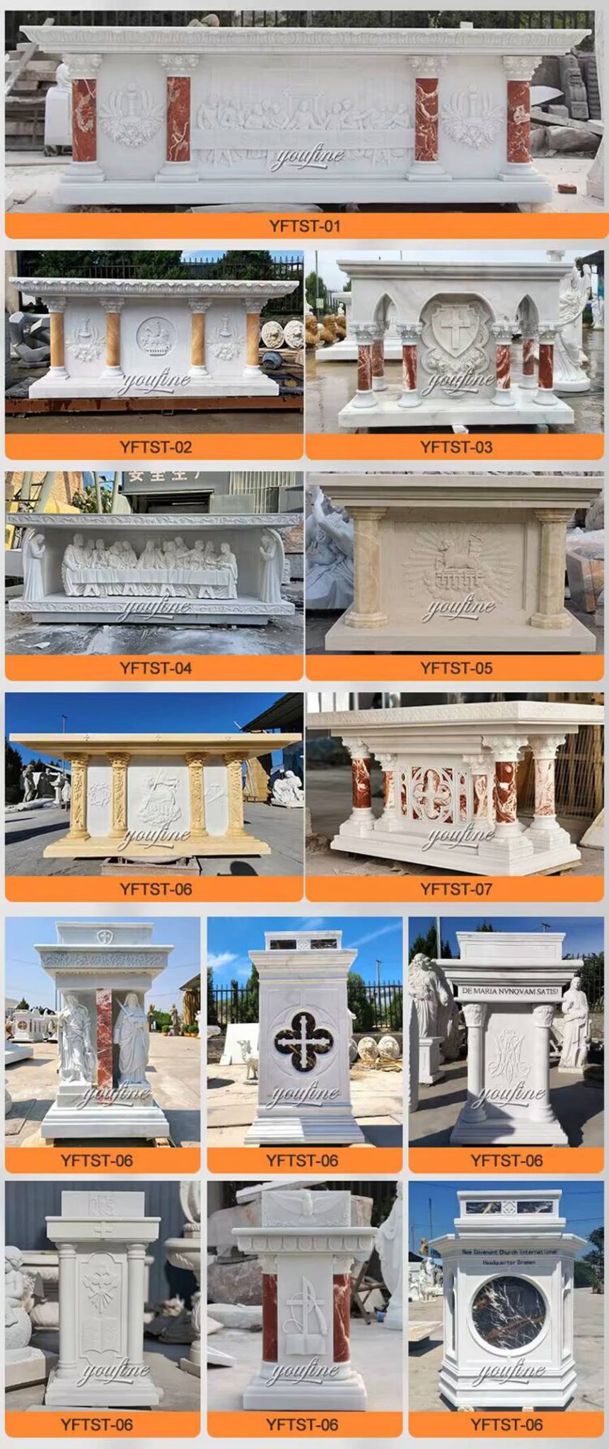 Painted Custom Marble Holy Altar