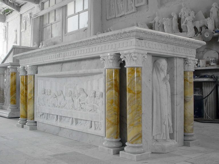 Catholic Marble Altar with the Last Supper