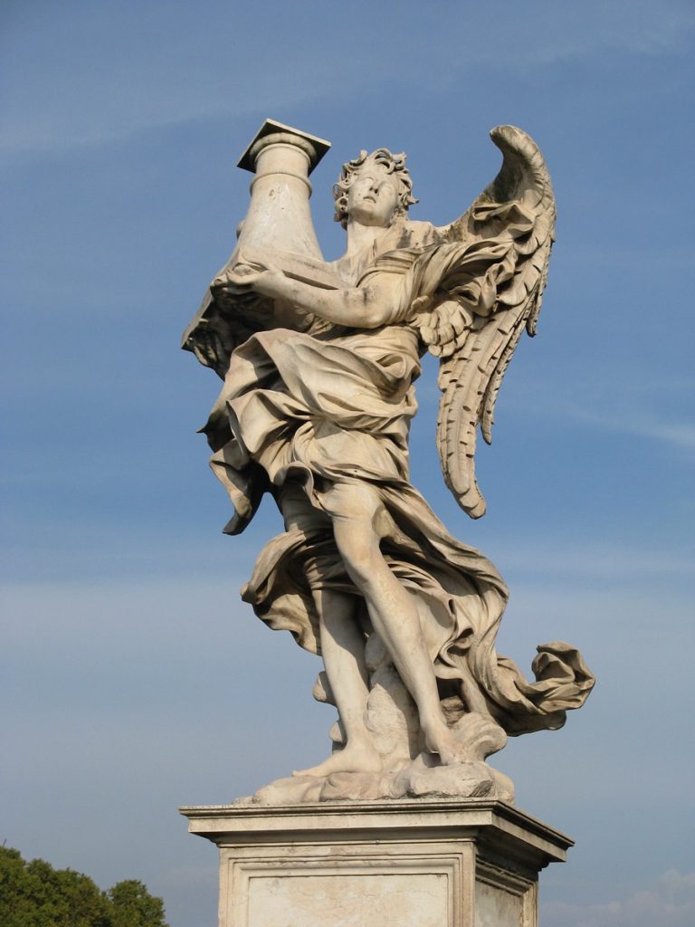 Marble Famous Angel Statues on Ponte Sant'Angelo
