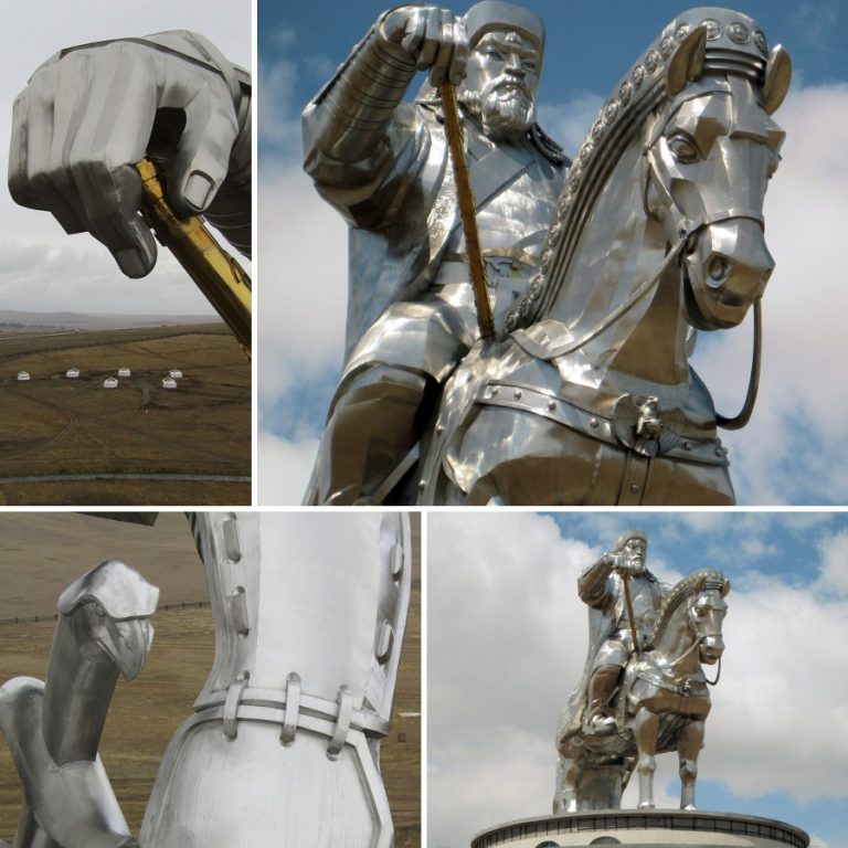 Stainless Steel Monument Genghis KhanEquestrian Statue