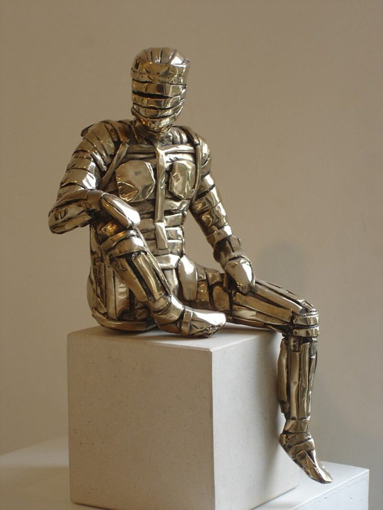 Outdoor Metal Man of Steel Sculpture