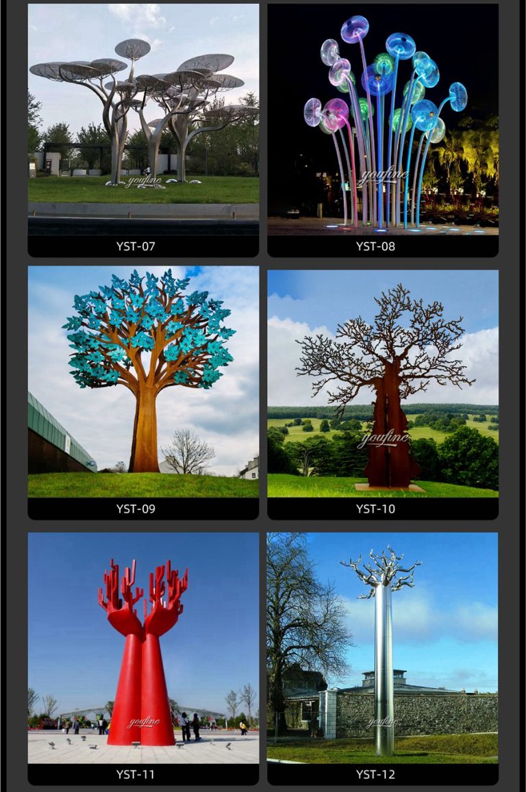 Custom Mirrored Stainless Steel Tree Sculpture