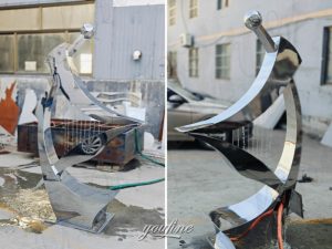 Garden Stainless Steel Harp Sculpture Water Fountain