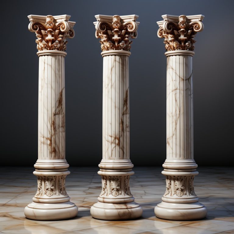 Hand Carved Natural Marble Pillars for Homes