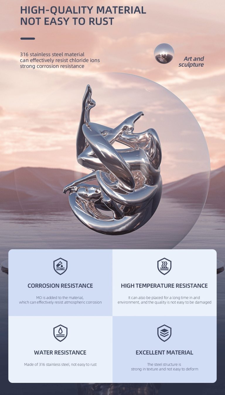 Garden Stainless Steel Water Fountain Harp Sculpture - YouFine Sculpture