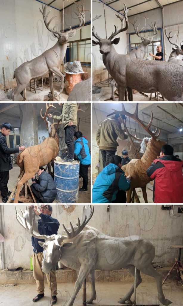 Patina Custom Bronze Scioto Lounge Deer Sculpture