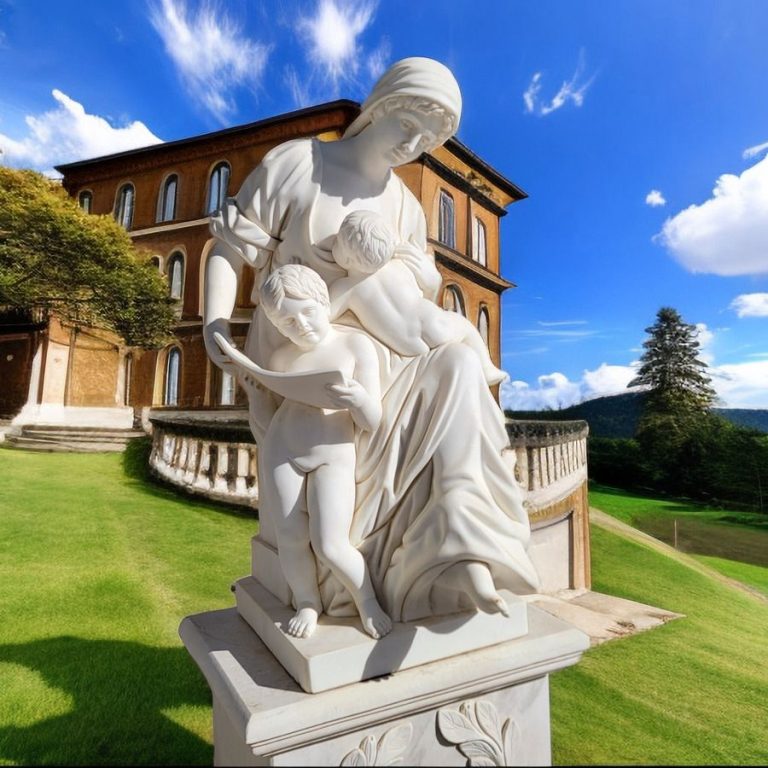 White Marble Mother and Child Statues for Sale - YouFine Sculpture