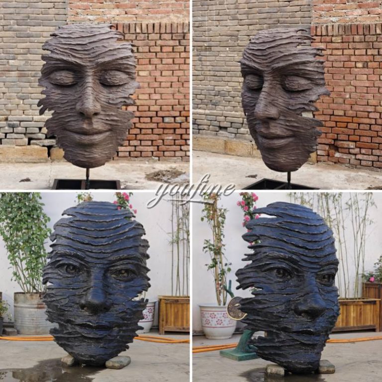 Large Custom Bronze Face Sculpture Wall Art