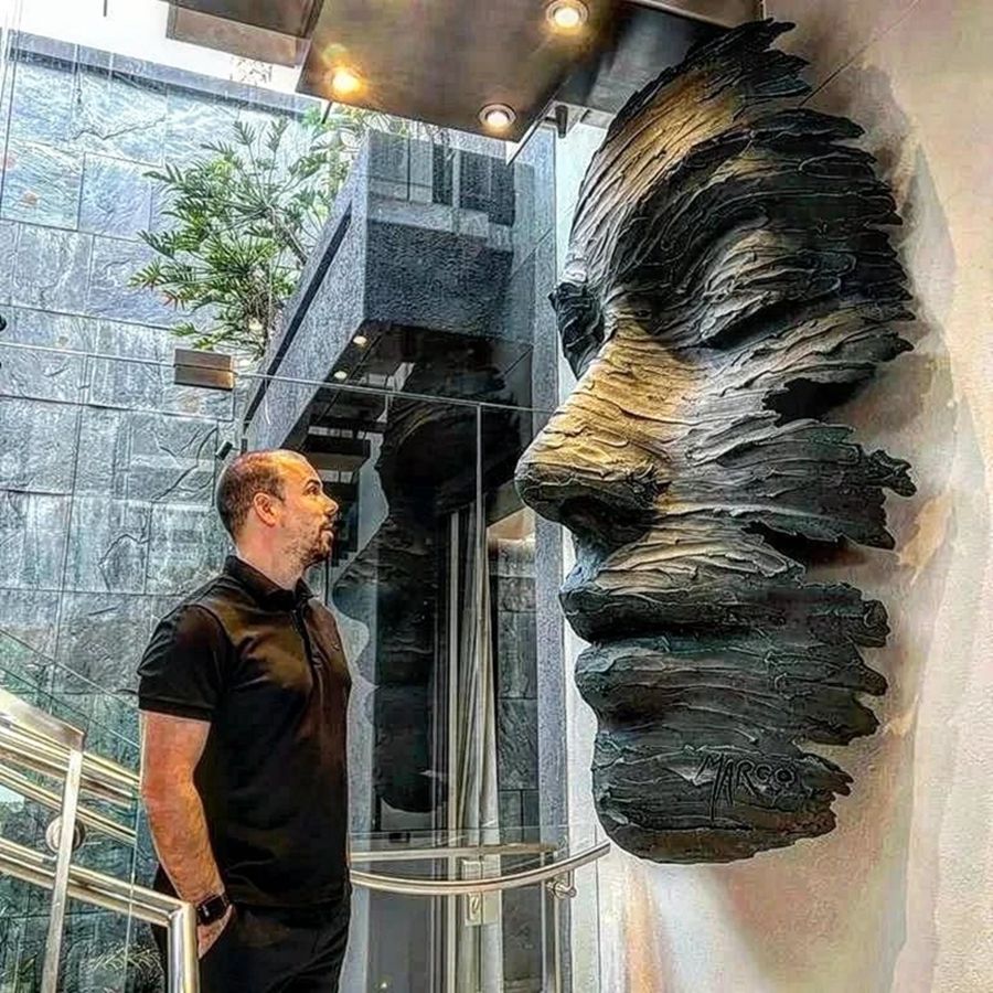 Large Custom Bronze Face Sculpture Wall Art - YouFine Sculpture