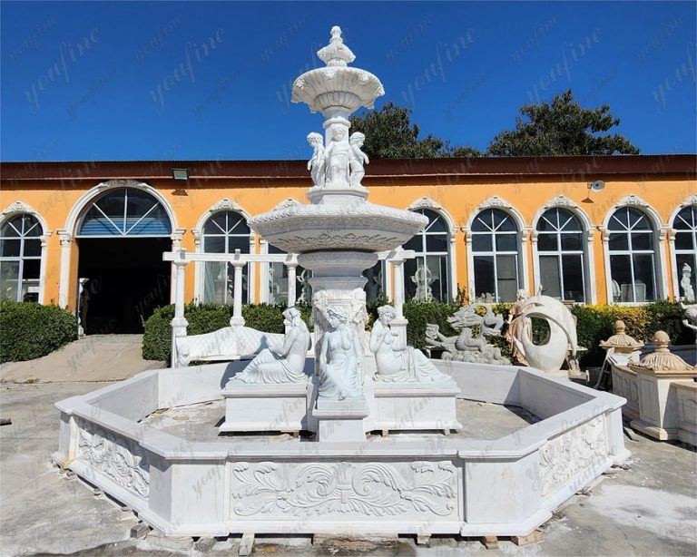 Outdoor Large Marble Fountain with Statues