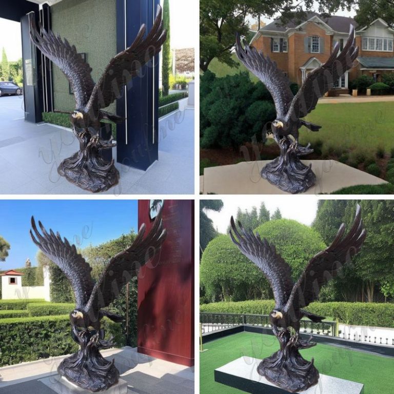 Custom Vivid Bronze Falcon Statue for Garden - YouFine Sculpture