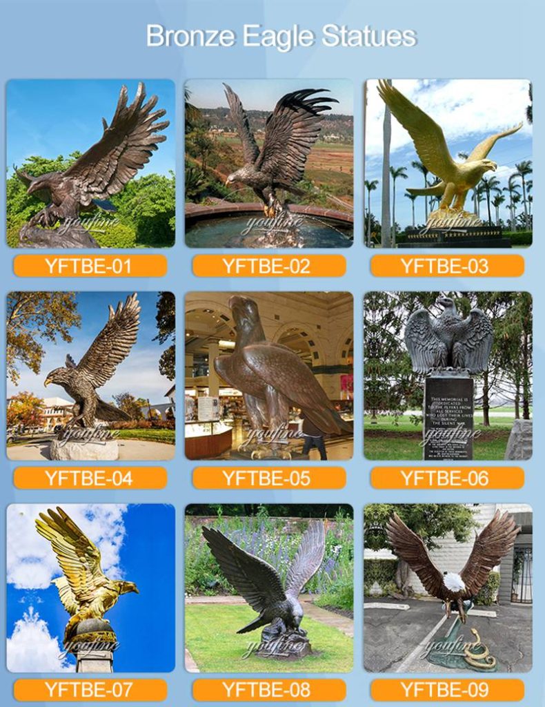 Custom Vivid Bronze Falcon Statue for Garden - YouFine Sculpture