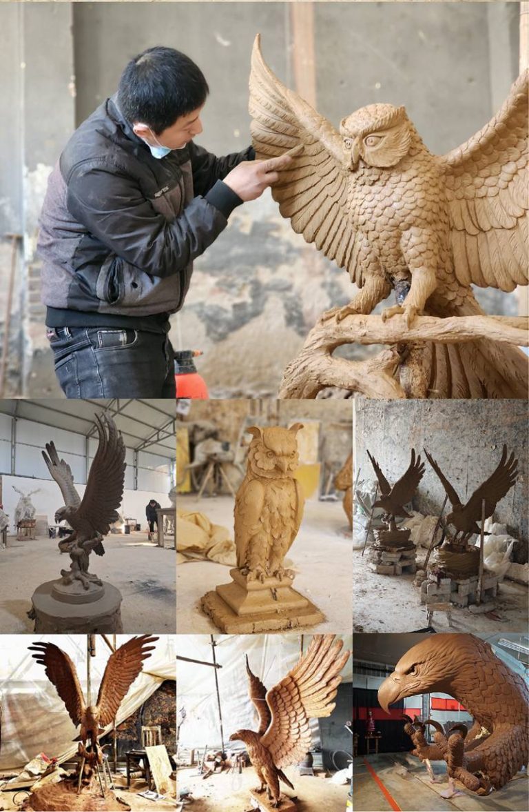 Custom Vivid Bronze Falcon Statue for Garden - YouFine Sculpture