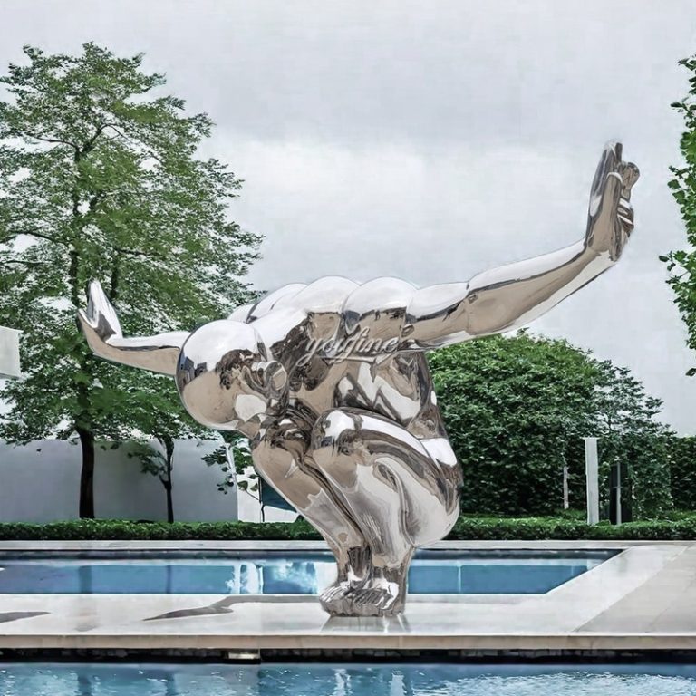 Metal Diving Man Sculpture for Swimming Pool