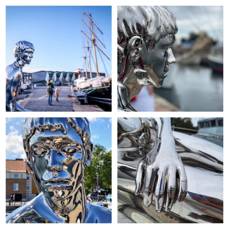 Stainless Steel Merman Little Mermaid Statue Replica