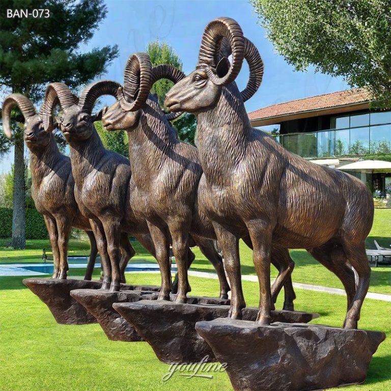 Life Size Bronze Ram Sculpture - YouFine Sculpture