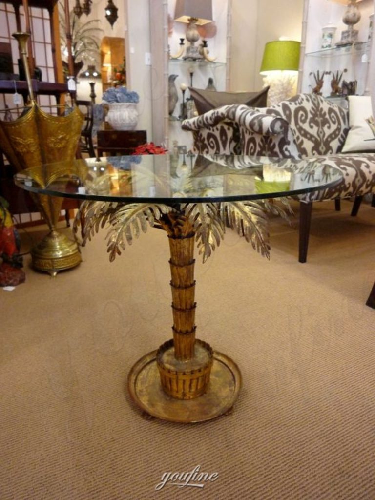Bronze Palm Tree Coffee Table - YouFine Sculpture