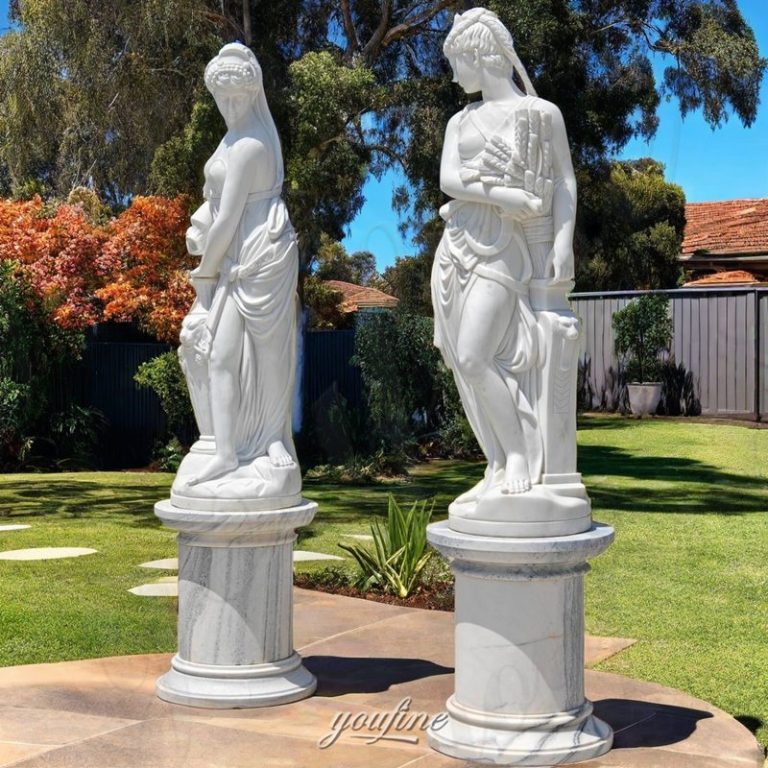 White Female with Jar Marble Statues for Garden - YouFine