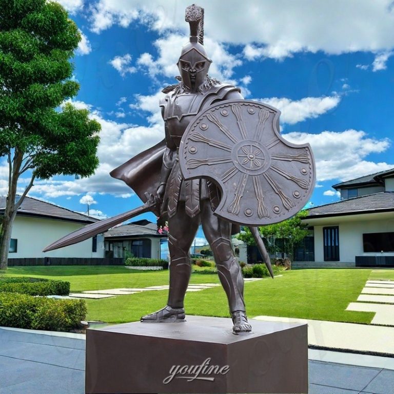Bronze Life Size Spartan Statue with Shield - YouFine