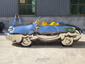Modern Abstract Fat Metal Car Sculpture