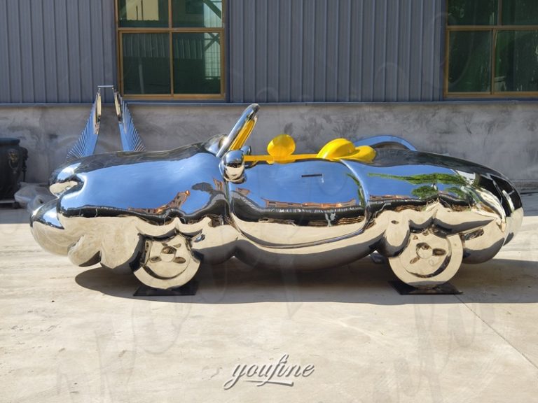 Modern Abstract Fat Metal Car Sculpture