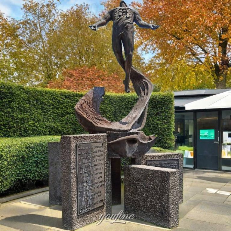 Bronze Falling Man Sculpture Merchants Monument