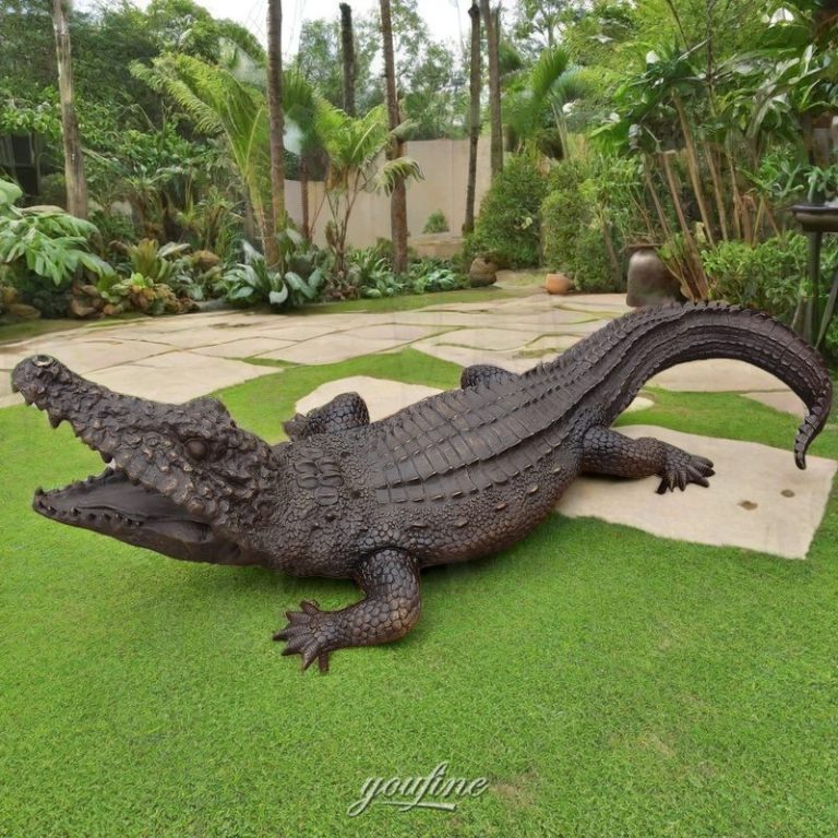 Bronze Crocodile Garden Ornament Sculpture