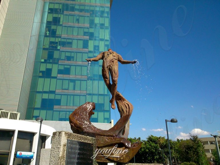 Bronze Falling Man Sculpture Merchants Monument