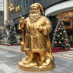 Christmas Outdoor Bronze Santa Claus Statue for Sale