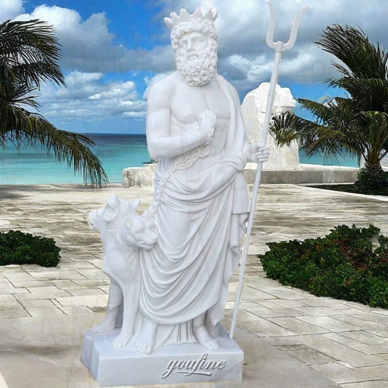 Marble Greek God Hades Statue with Bident