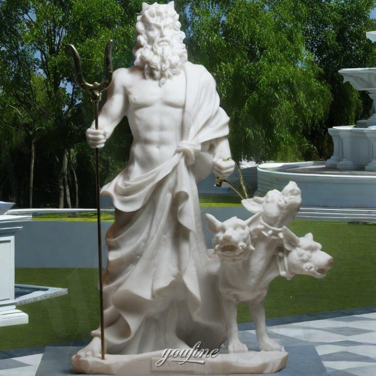 Marble Greek God Hades Statue with Bident