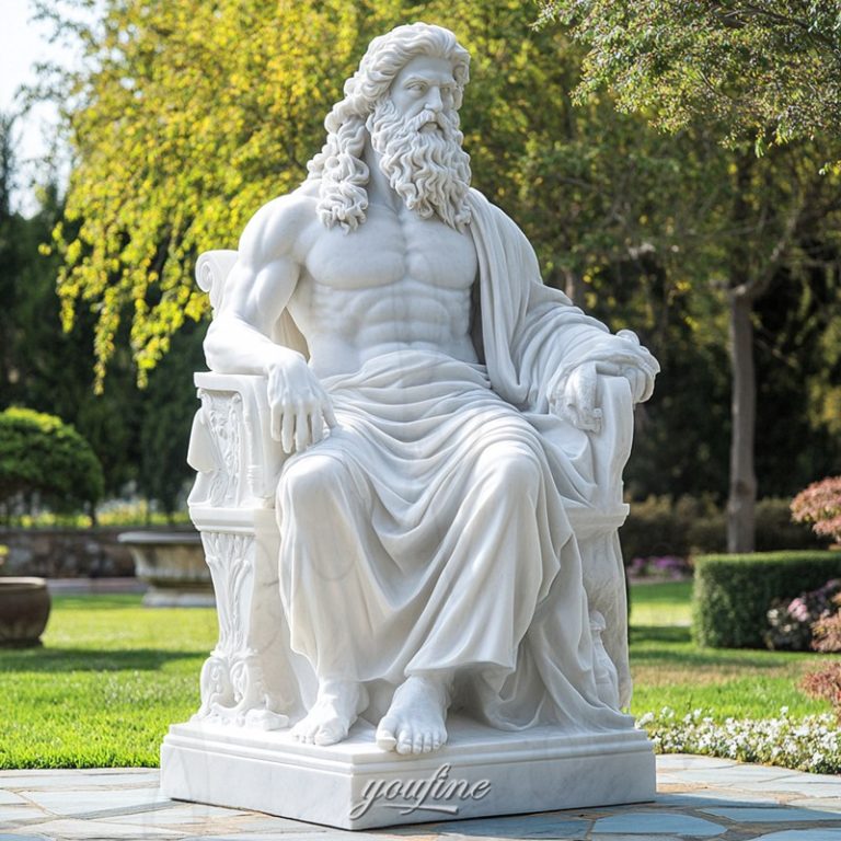 Greek God Marble Statue of Zeus