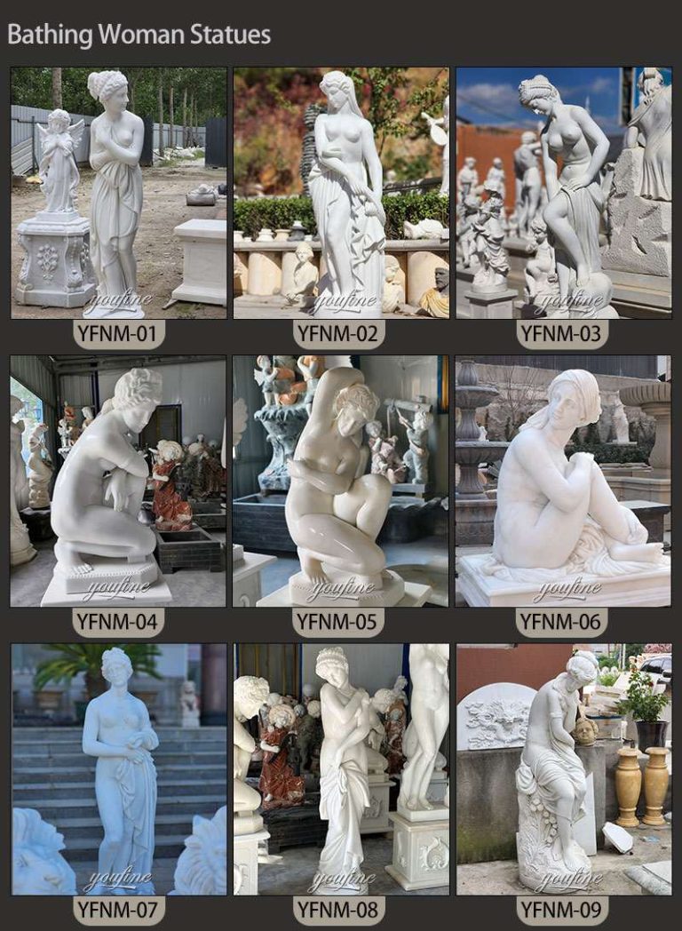 Marble Bathing Woman Statue For Garden
