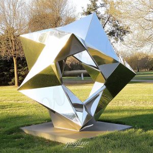 Stainless Steel Abstract Polygon Sculpture - YouFine Sculpture