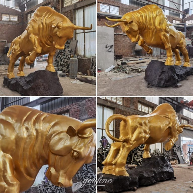 Large Bronze Golden Bull Statue