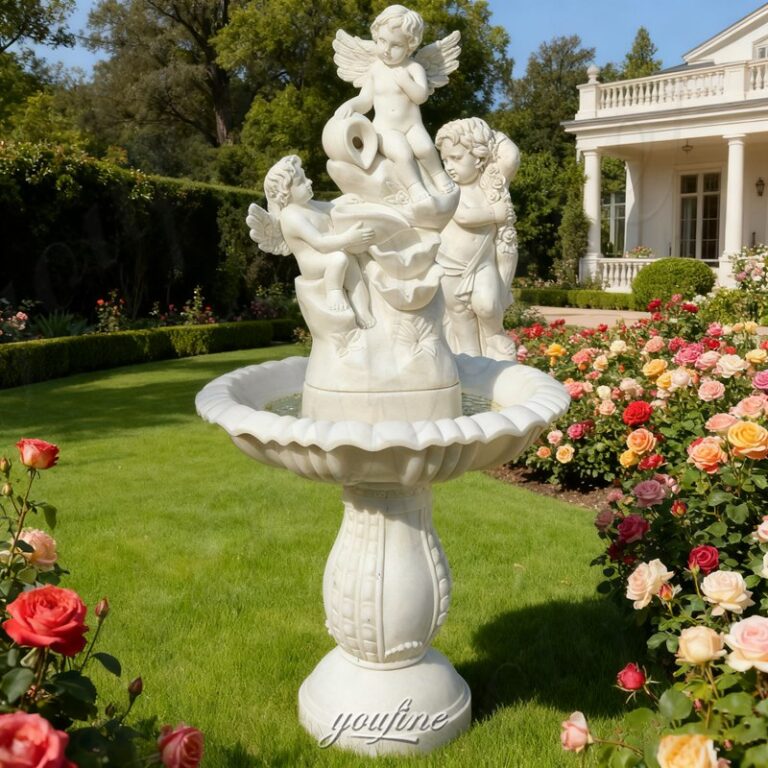 Natural Marble Cherub Water Fountain