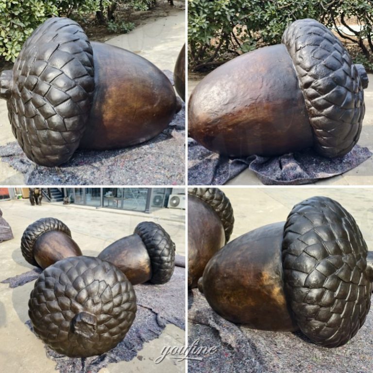 Large Bronze Acorn Garden Statue