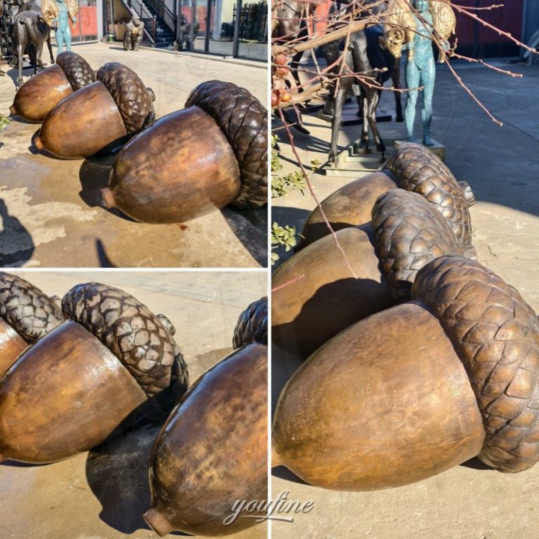 Large Bronze Acorn Garden Statue