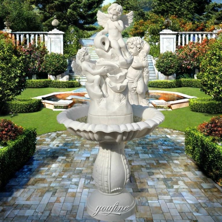 Natural Marble Cherub Water Fountain