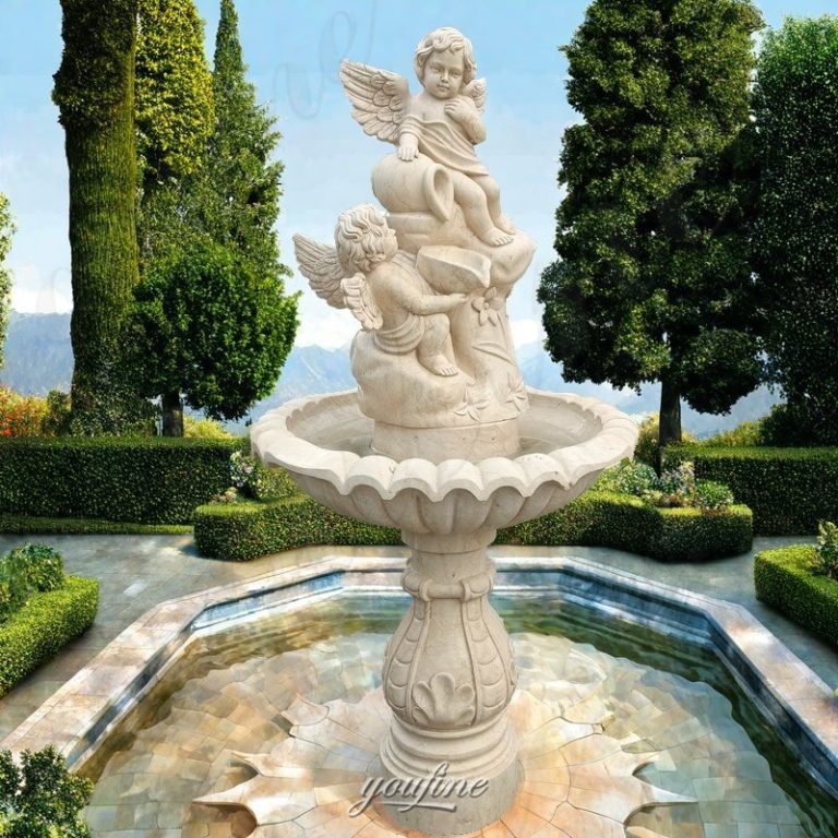 Natural Marble Cherub Water Fountain