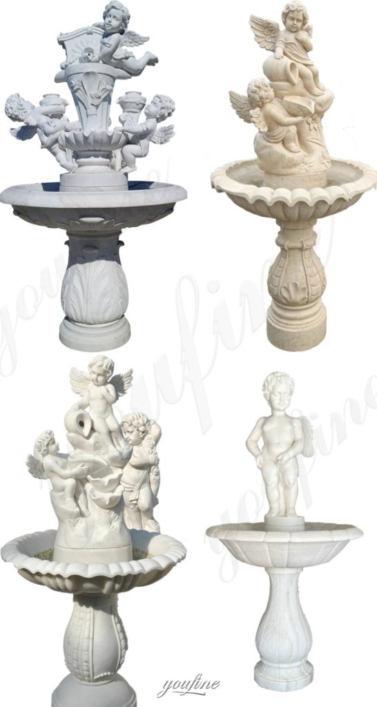 Vivid Marble Urinating Cherub Peeing Fountain