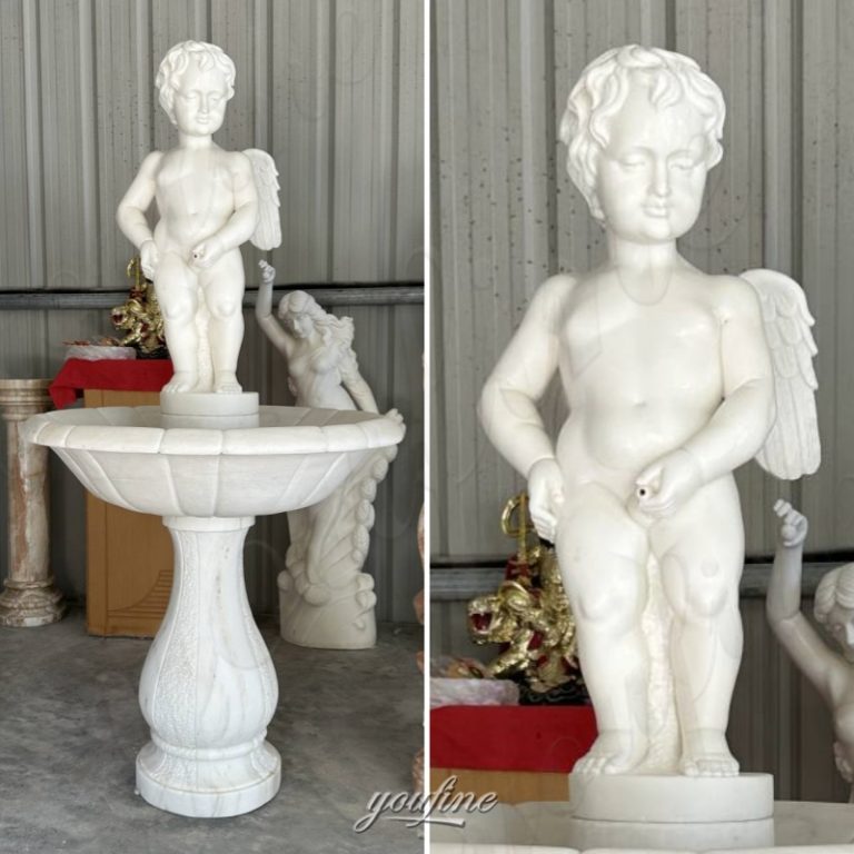Vivid Marble Urinating Cherub Peeing Fountain