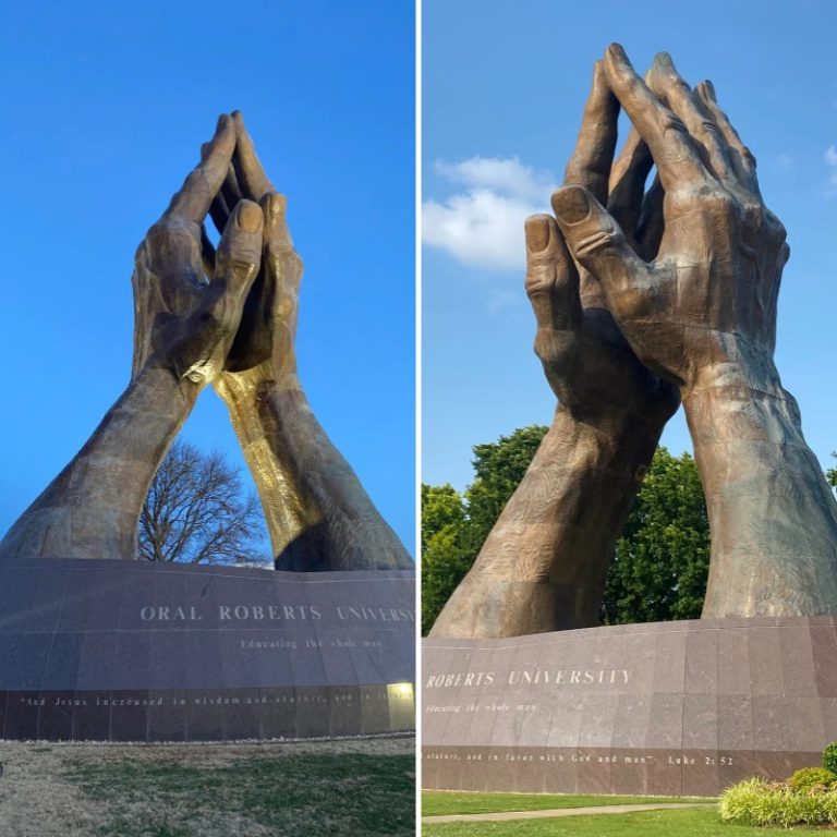 Giant Bronze Praying Hands Statue